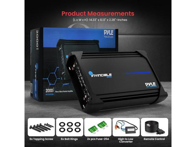 Pyle Mono-Block Mosfet Amplifier  2000 Watt Max  Invincible Series - Black