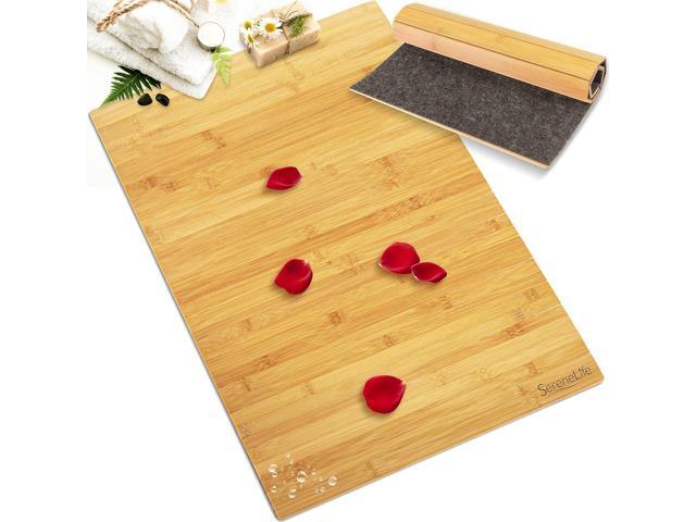 Click here for SereneLife Bamboo Bathroom Floor Mat - Waterproof... prices