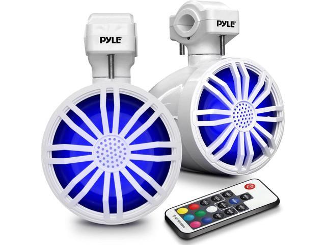 Pyle 3.5" Waterproof Rated Off-Road Speakers - Compact PowerSport Vehicle Speaker System for Motorcycle or Car with Rgb Lights and Remote Control