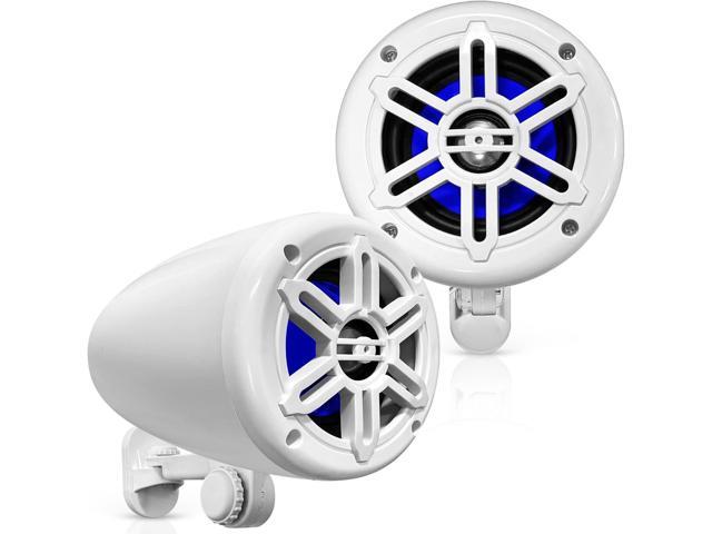 Pyle 4 Waterproof Marine Box Speakers  150W  2-Way Off-Road System (White) - White
