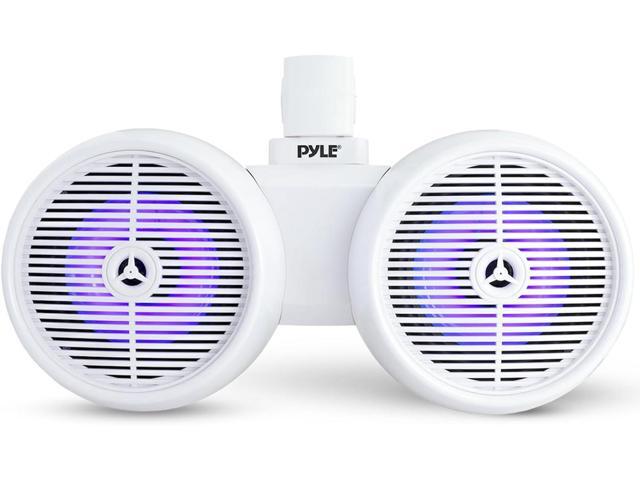 Pyle 8 Dual Marine Wakeboard Speaker System with Led Lights  Water Resistant  White - White