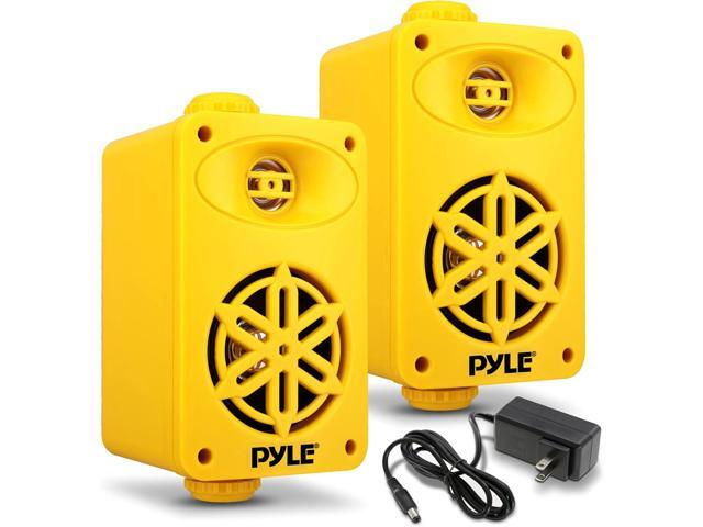 Pyle 3.5” 2-Way Bluetooth Wireless Speaker System - Waterproof  200W Max Power  1/2” Tweeter  Compact Design - Yellow