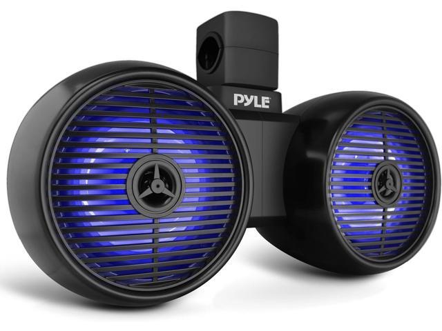 Pyle 8 Marine Bluetooth Wakeboard Speaker System with Led Lights  300W  Black - Black