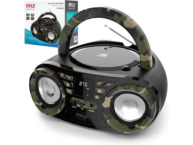 Pyle Portable Cd Player Boombox with Am/Fm Stereo and Bluetooth - Black