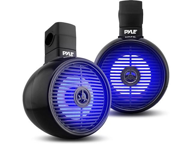 Pyle 6.5 Marine Wakeboard Speaker System with Built-in Led Lights  200W  Black - Black
