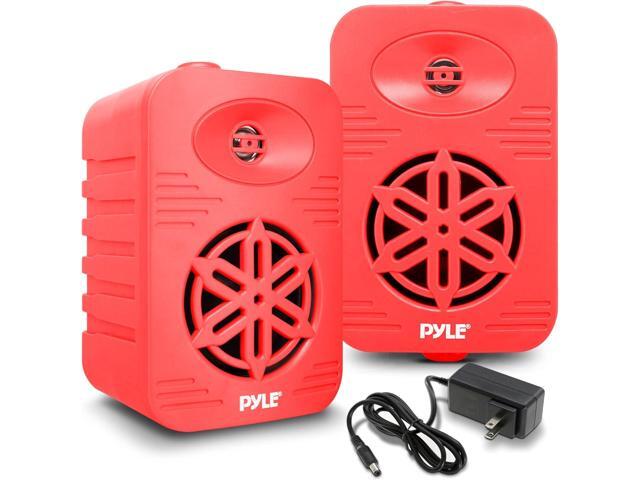 Pyle 4” 2-Way Indoor/Outdoor Bluetooth Wireless Speaker System - Waterproof  300W Max Power  1/2” Tweeter - Red