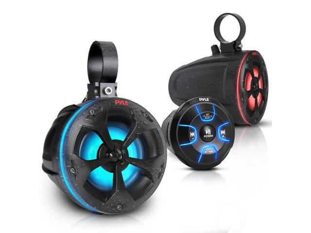 Pyle 4 Waterproof Off-Road Rgb Speakers with Amplified Bluetooth Receiver  800W - Black