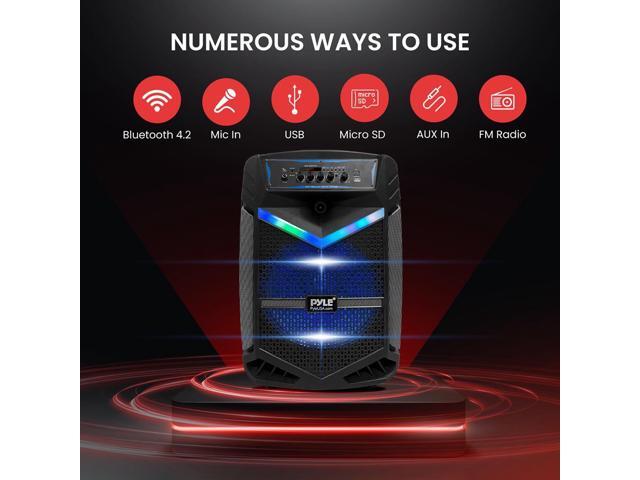 Pyle Portable Bluetooth Pa Speaker System - 800W Rechargeable Outdoor Bluetooth Speaker Portable Pa System w/ 12” Subwoofer 1” Tweeter 