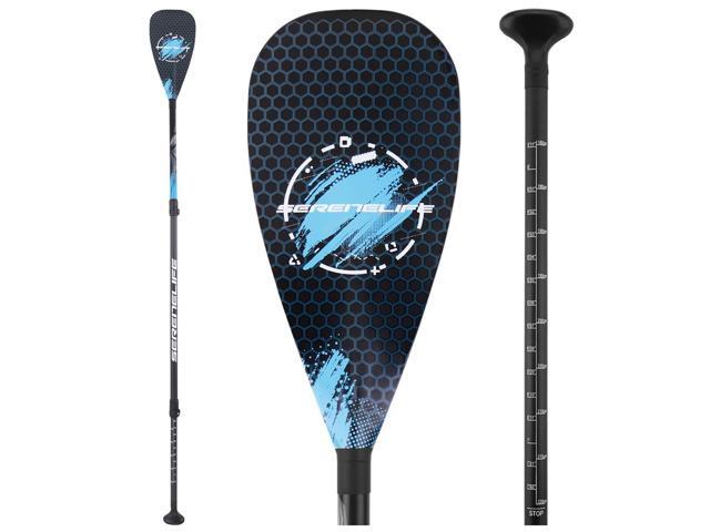 SereneLife Adjustable 3-Piece Sup Paddle with Carry Bag - Black