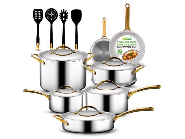 Click here for NutriChef 16-Piece Clad Stainless Steel Kitchenwar... prices