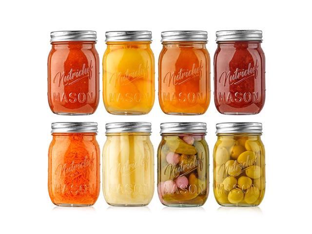 Click here for NutriChef 8-Piece Glass Mason Jars with Lids - 16o... prices