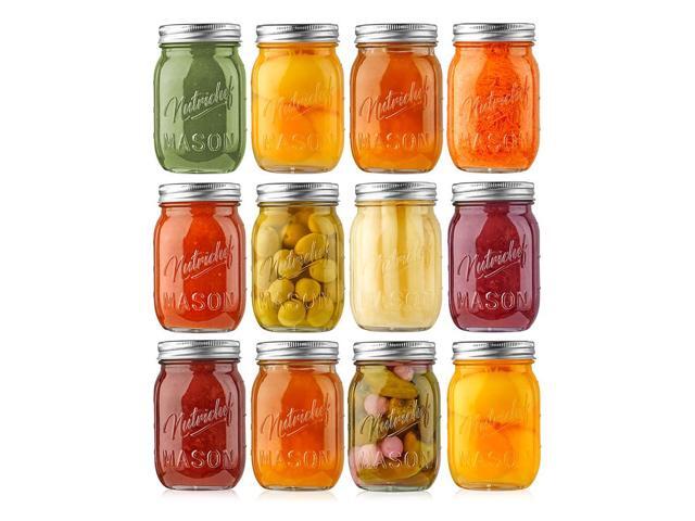 Click here for NutriChef 12-Piece Glass Mason Jars with Lids - 16... prices