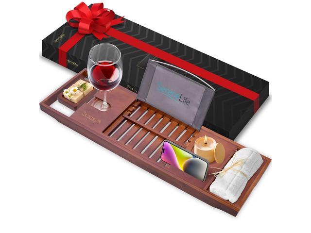 Click here for SereneLife Brown Bamboo Bathtub Caddy Tray - Adjus... prices
