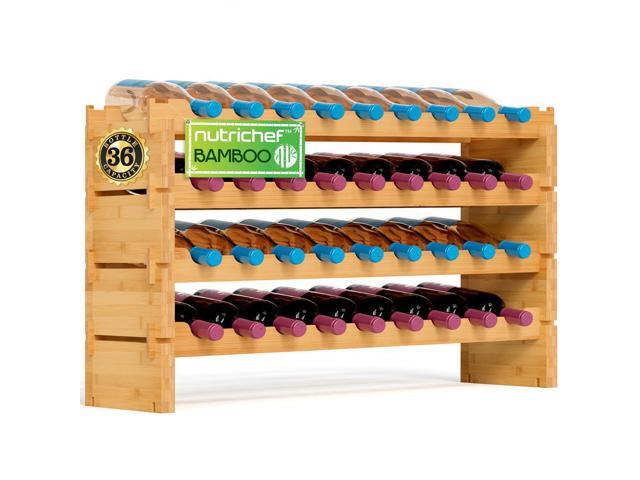 Click here for NutriChef Stackable Wine Storage Rack - Bamboo (SL... prices