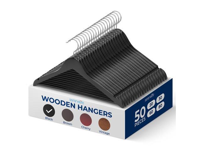 Click here for SereneLife Wooden Hangers - 50-Pack Non-Slip Heavy... prices