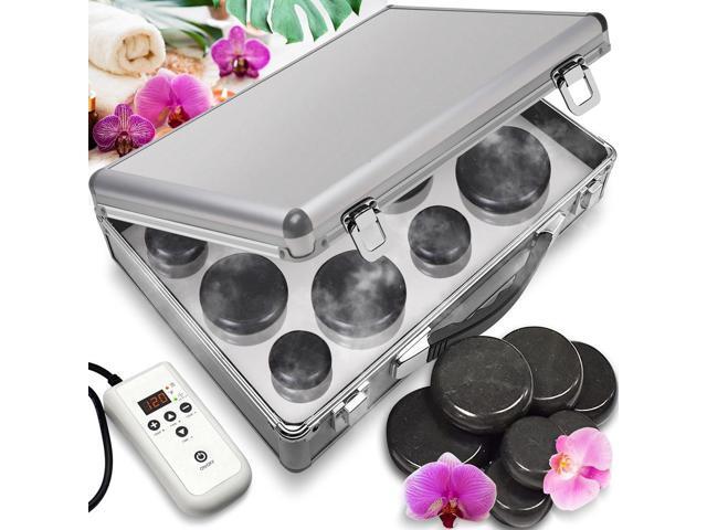 SereneLife Portable Hot Stone Massage System With Digital Temperature Controller - Black