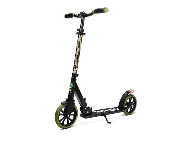 SereneLife Lightweight and Foldable Kick Scooter - Adjustable Alloy Deck with High Impact Wheels for Kids and Teens (Camo) - SLTS13
