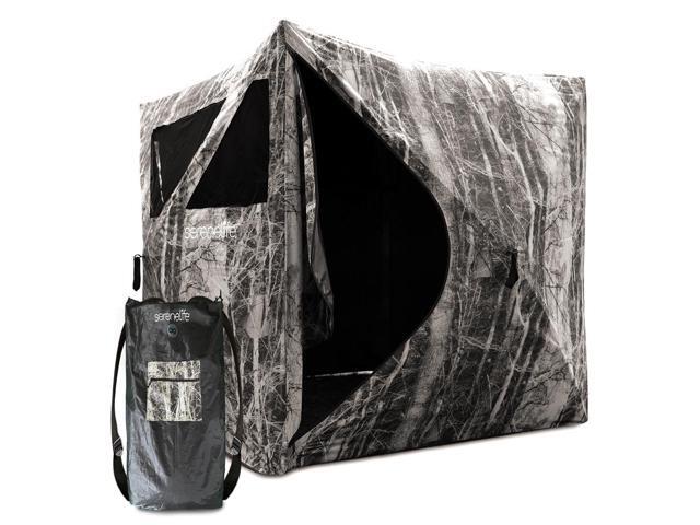 SereneLife Care Taker Ground Hunting Blind with Carrying Bag - Black
