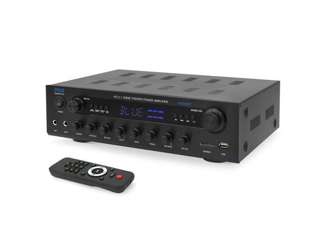 Pyle 400W Power Bluetooth Stereo Amplifier Receiver - 3.5mm Input  Optical  Phono  Coaxial  Fm Radio  Usb & Sd Memory Card Readers with Digital Led Di