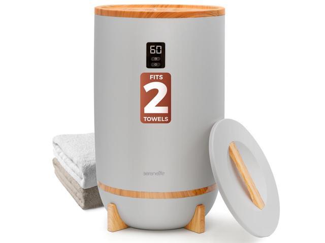 SereneLife Luxury Towel Warmer  Single Touch with Built-in Timer  Pink - Grey