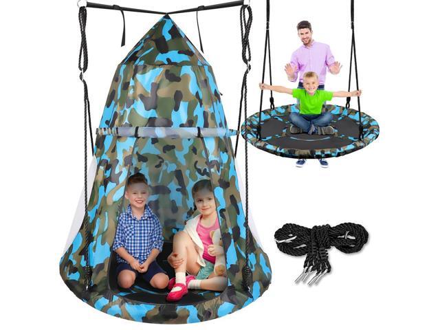SereneLife Kids Camouflage Hanging Tent Rope Swing Kit - SLSWNG350CM - 40 Seat