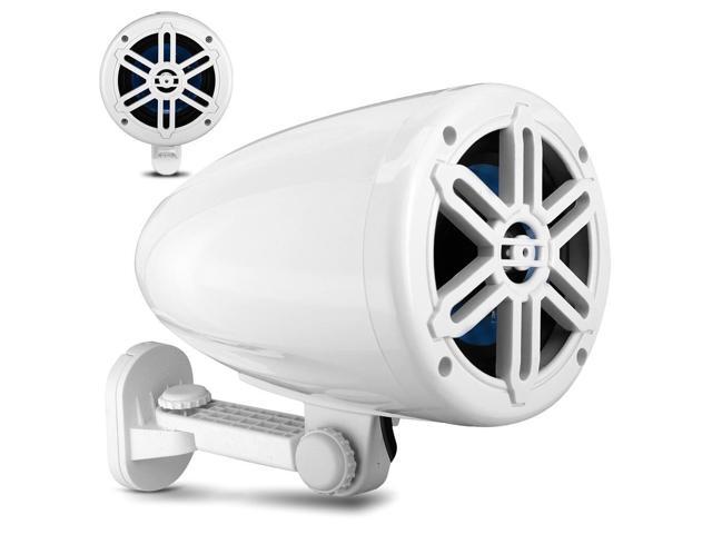 Pyle 5.25 Waterproof Marine Box Speakers  180W  2-Way Off-Road System (White) - White