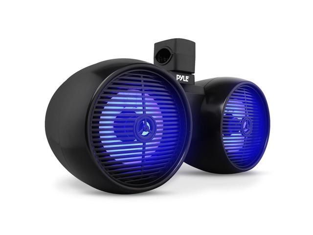 Pyle 8 Dual Marine Wakeboard Speaker System with Led Lights  Water Resistant  Black - Black