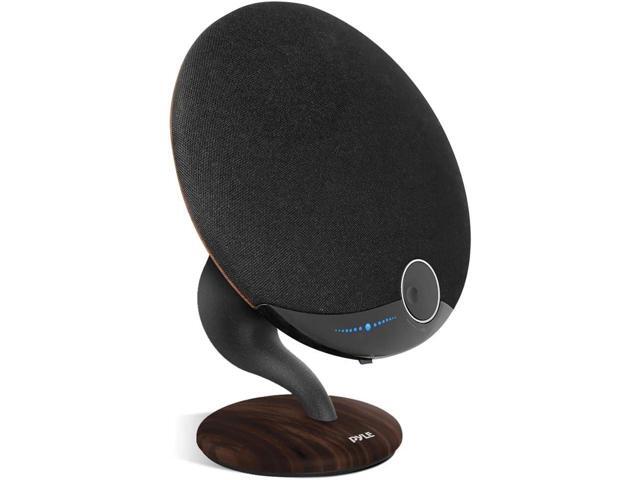 Pyle Portable Wireless Bt Streaming Gramophone Speaker with Subwoofer  Oak Finish - Black