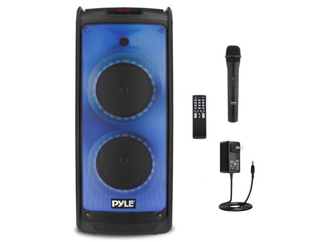Pyle Portable Bluetooth Pa Speaker System - 500W Rechargeable Indoor Outdoor Stereo w/Dual 8” Woofer & Tweeter  Audio Recording  Wireless Micro
