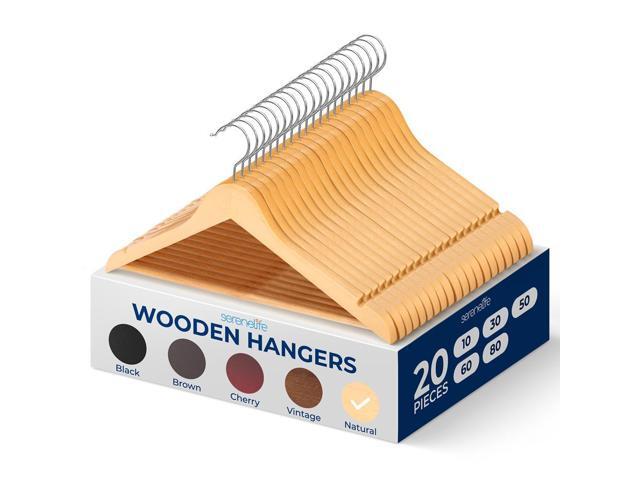 Click here for SereneLife 20 Pcs Solid Wooden Hangers for Clothes... prices