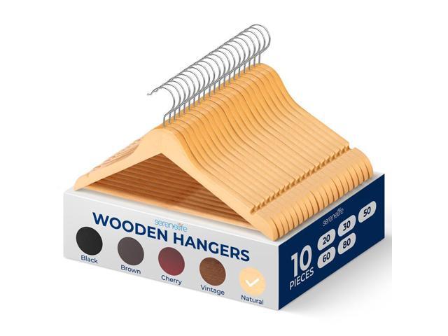 Click here for SereneLife 10 Pcs Wooden Hangers Non-Slip  Sturdy... prices