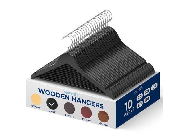 Click here for SereneLife 10 Pcs Wooden Hangers Non-Slip  Sturdy... prices