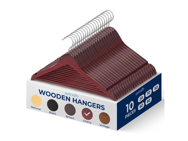 Click here for SereneLife 10 Pcs Cherry Wooden Non-Slip Clothes H... prices