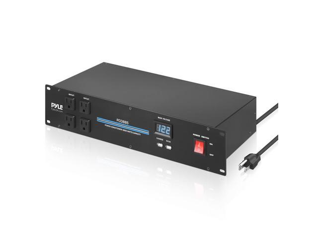 Pyle 19 Rack Mount Power Conditioner - 3600 Watt Power Conditioner w/ 18 Outlets - Black