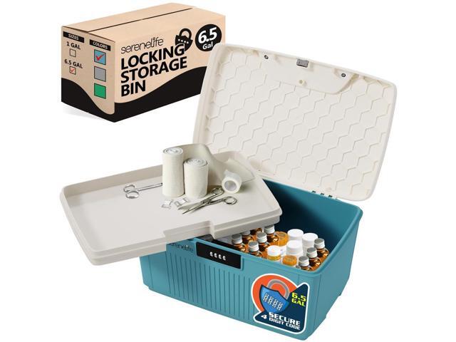 Click here for SereneLife 8.5 Gallon Locking Storage Bin with Com... prices