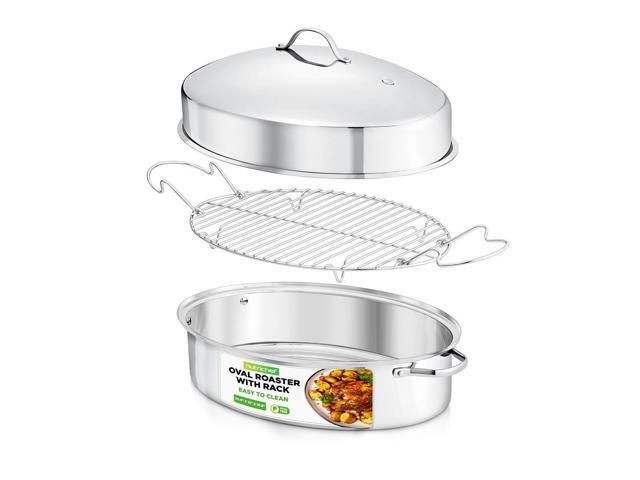 Click here for NutriChef 18 Oval Roasting Pan with Polished Rack... prices
