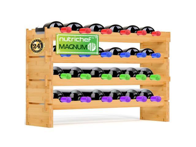 Click here for NutriChef 4-Tier Bamboo Stackable Wine Rack with 2... prices