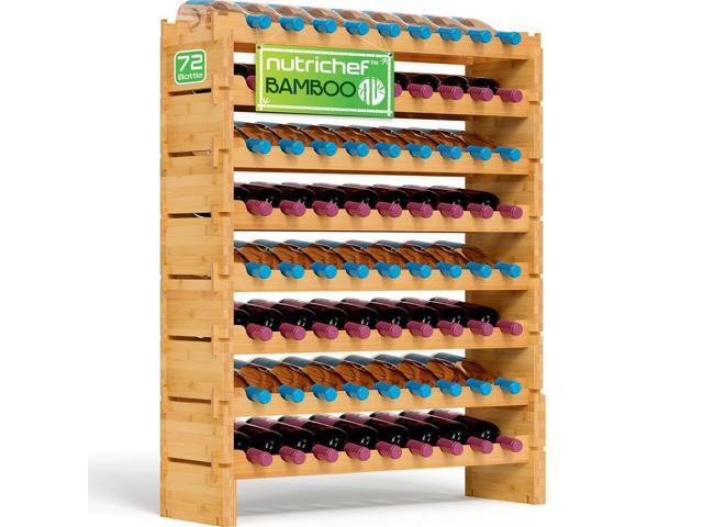 Click here for NutriChef 72-Bottle Bamboo Stackable Wine Rack Org... prices