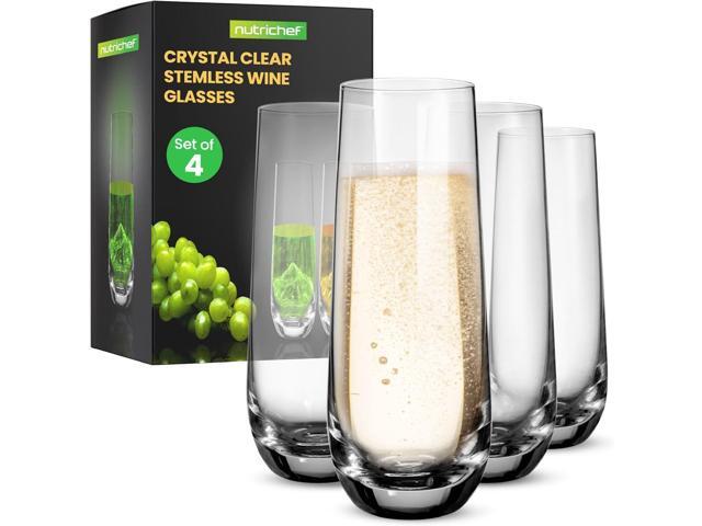 Click here for NutriChef 9.4oz Crystal-Clear Stemless Wine Glass... prices