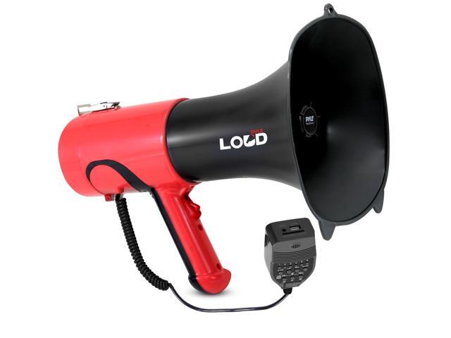 Pyle Portable Megaphone Speaker With Voice Changer  Bluetooth  & Siren  100 Watt - Red