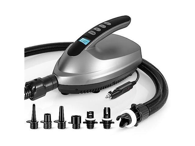 SereneLife Electric Air Pump Inflator with Digital Lcd  16 Psi - Black