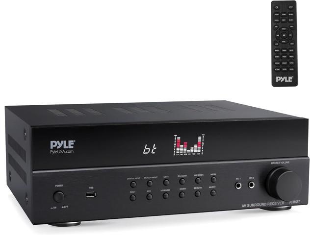 Pyle 7.2 Channel Av Home Theater Receiver With Bluetooth  4K Ultra Hd Support  Fm Radio  400 Watt - Black
