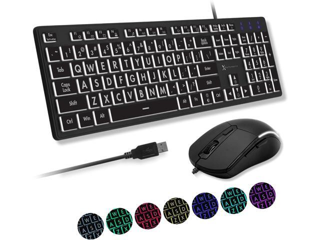 Click here for X9 Wired Keyboard and Mouse Combo - Large Print Ba... prices