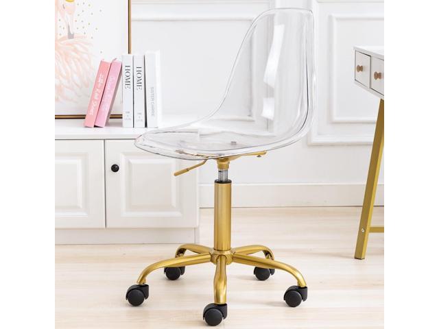 Click here for HOMEFUN Clear Desk Chair  Acrylic Rolling Armless... prices
