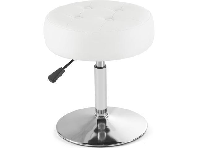 Click here for White Vanity Chair for Makeup Room Round Ottoman T... prices