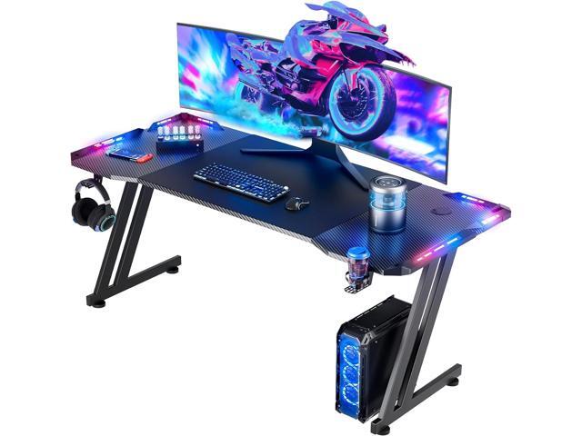 Click here for HLDIRECT 63 Inch Gaming Desk with LED Lights Carbo... prices