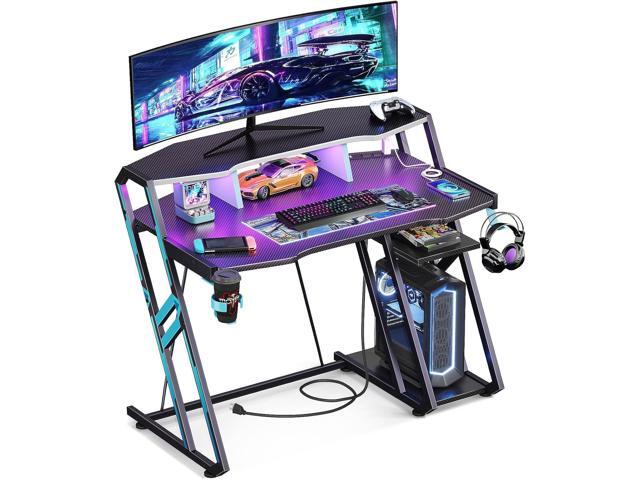 Click here for MOTPK Gaming Desk with Power Outlet & LED Lights... prices