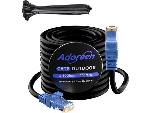 Click here for Adoreen Cat 6 Outdoor Ethernet Cable 100 Ft Black... prices