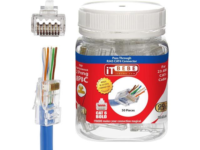 Click here for ITBEBE 50 Pieces - Gold Plated End Pass Through RJ... prices