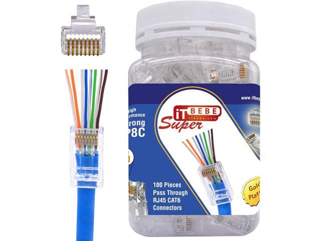 Click here for ITBEBE 100-Pack RJ45 Cat6 Pass Through Connectors... prices